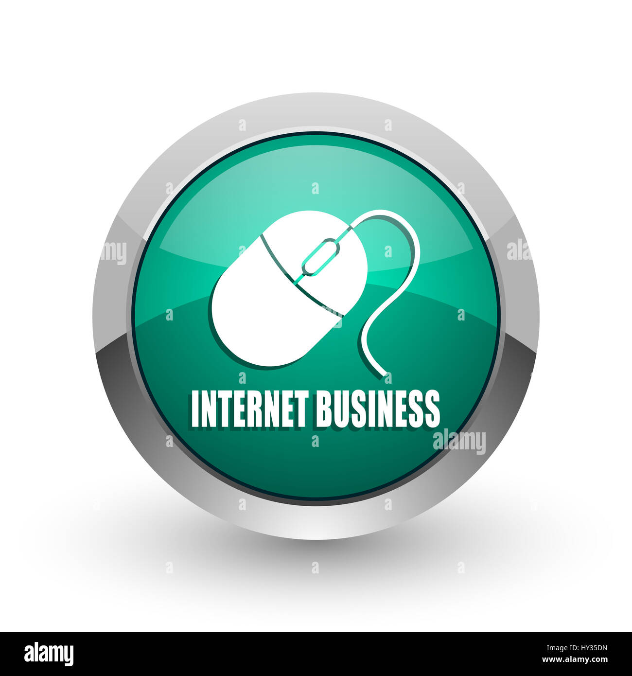 Internet business silver metallic chrome web design green round ...