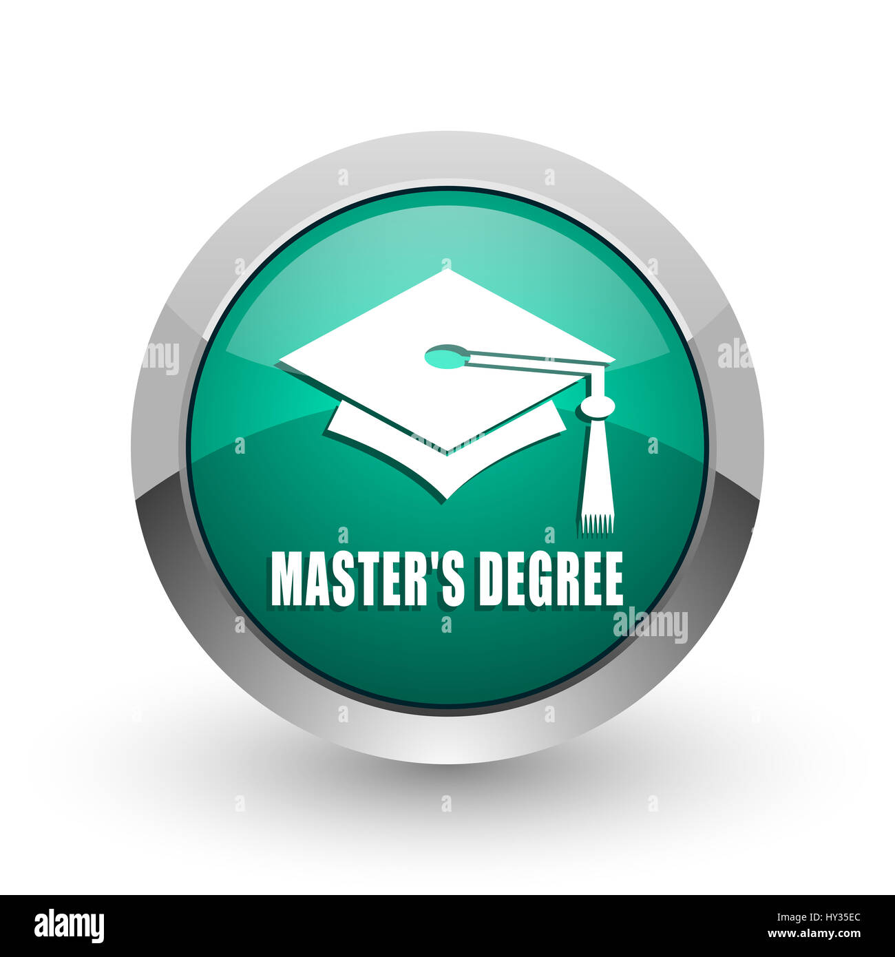 Masters degree silver metallic chrome web design green round internet ...