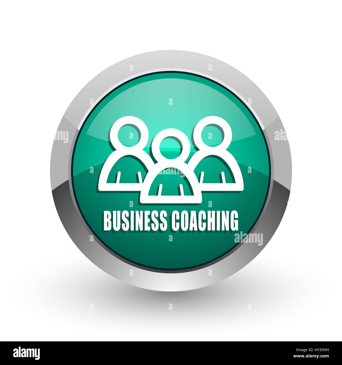 Business coaching silver metallic chrome web design green round ...