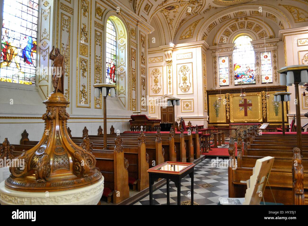 Interiors of the Church at Witley Court, Great Witley, Worcestershire ...