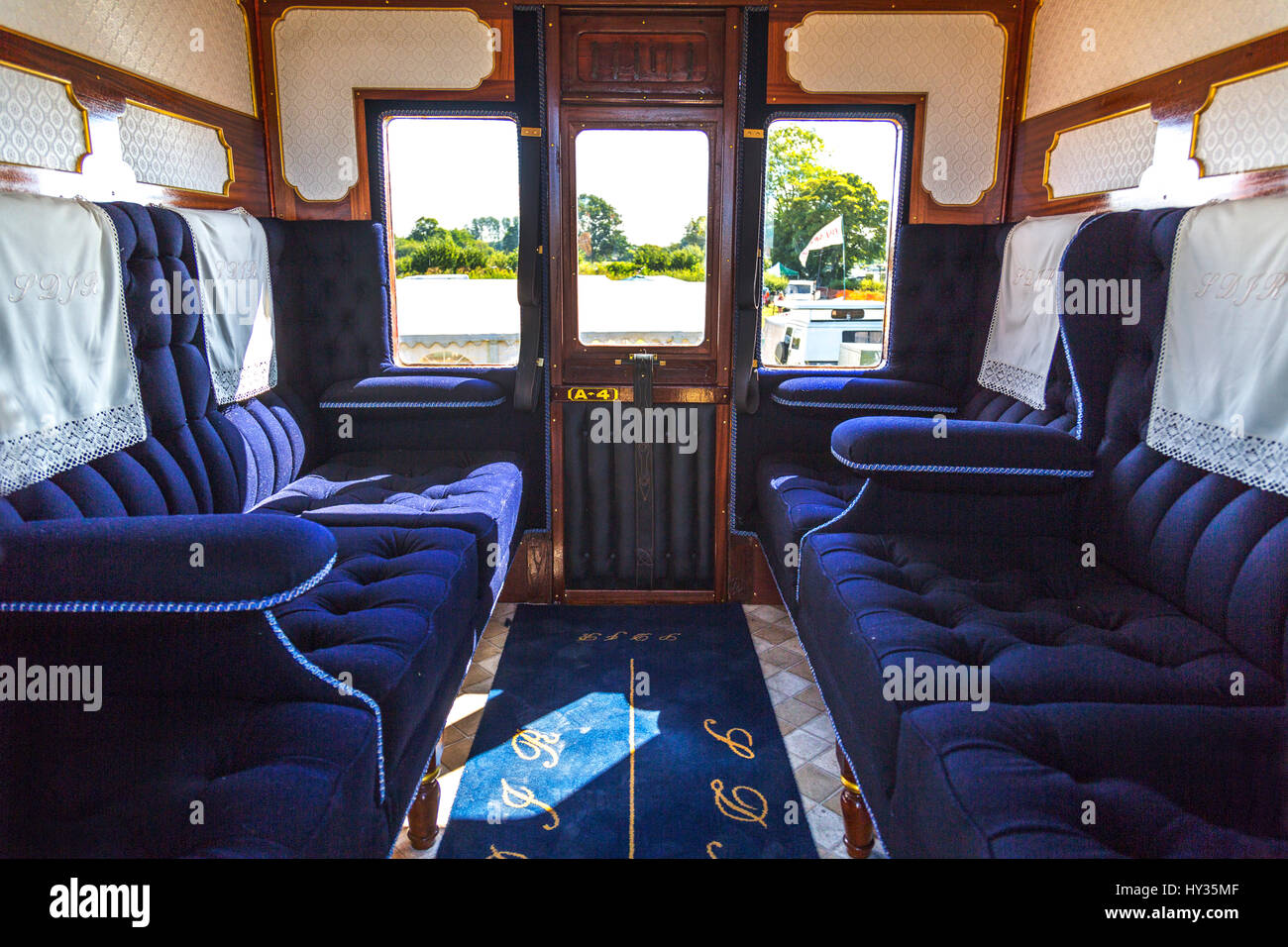Plush interior of vintage restored 1st Class Somerset & Dorset Stock ...
