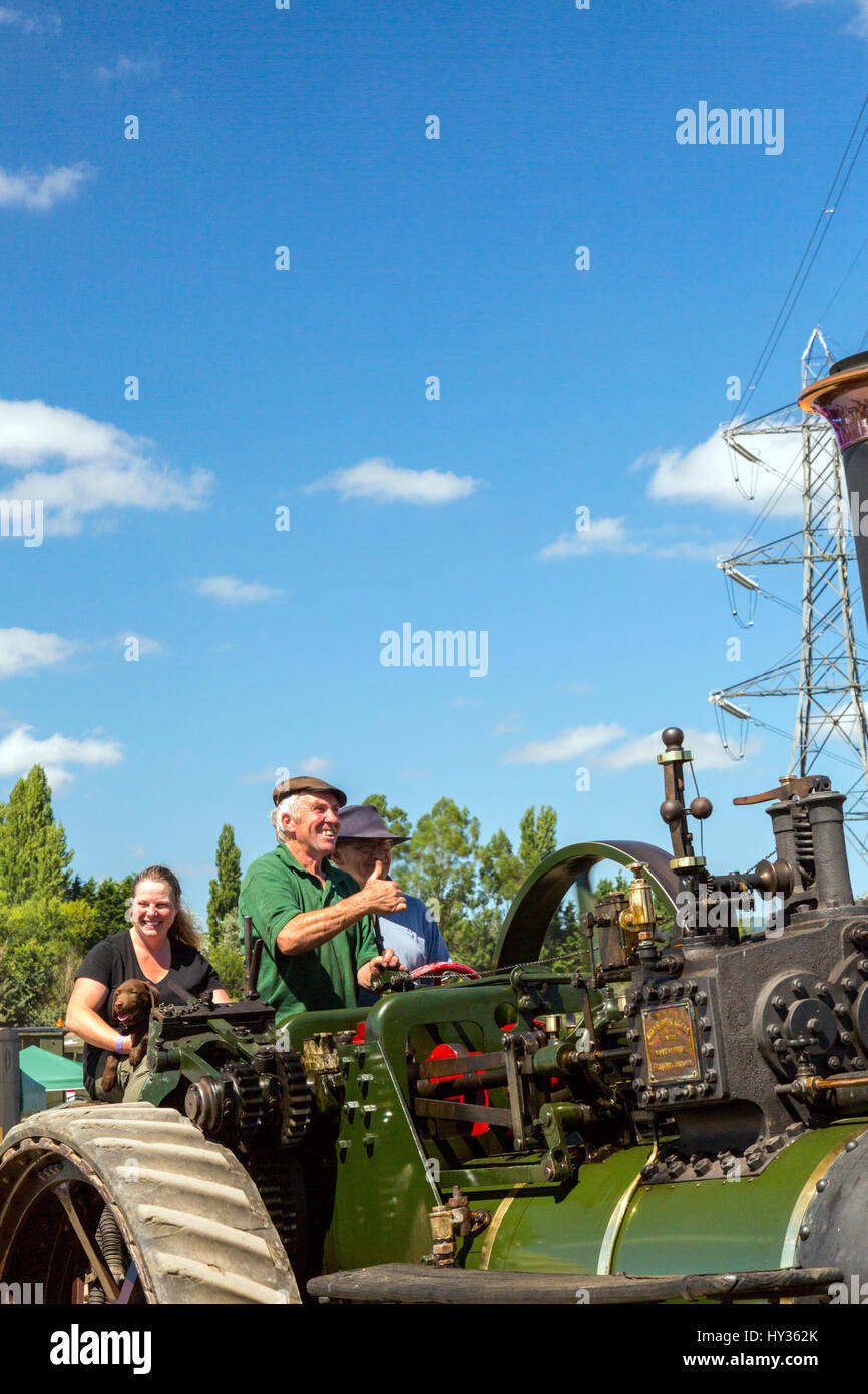 All smiles on the footplate of the 'Pride of Devon' Burrell traction ...