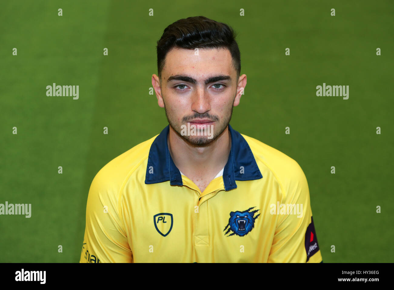 Warwickshire's George Panayi during a photocall at Edgbaston ...