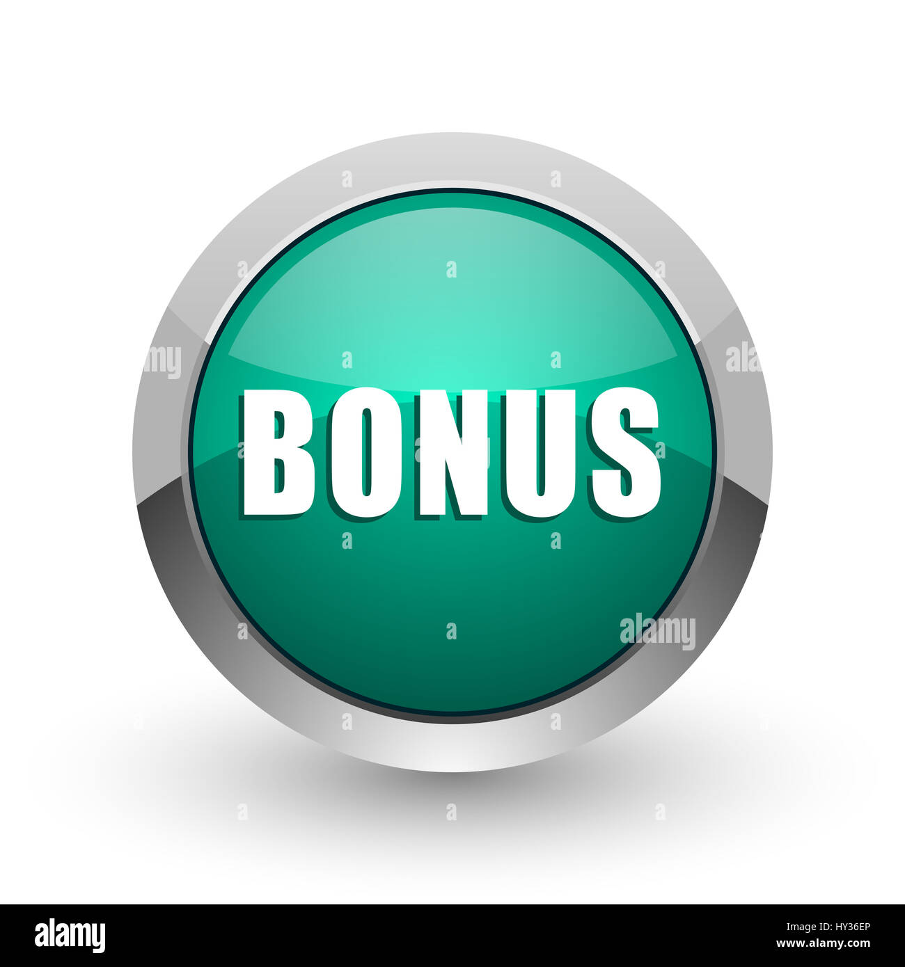 Bonus silver metallic chrome web design green round internet icon with ...