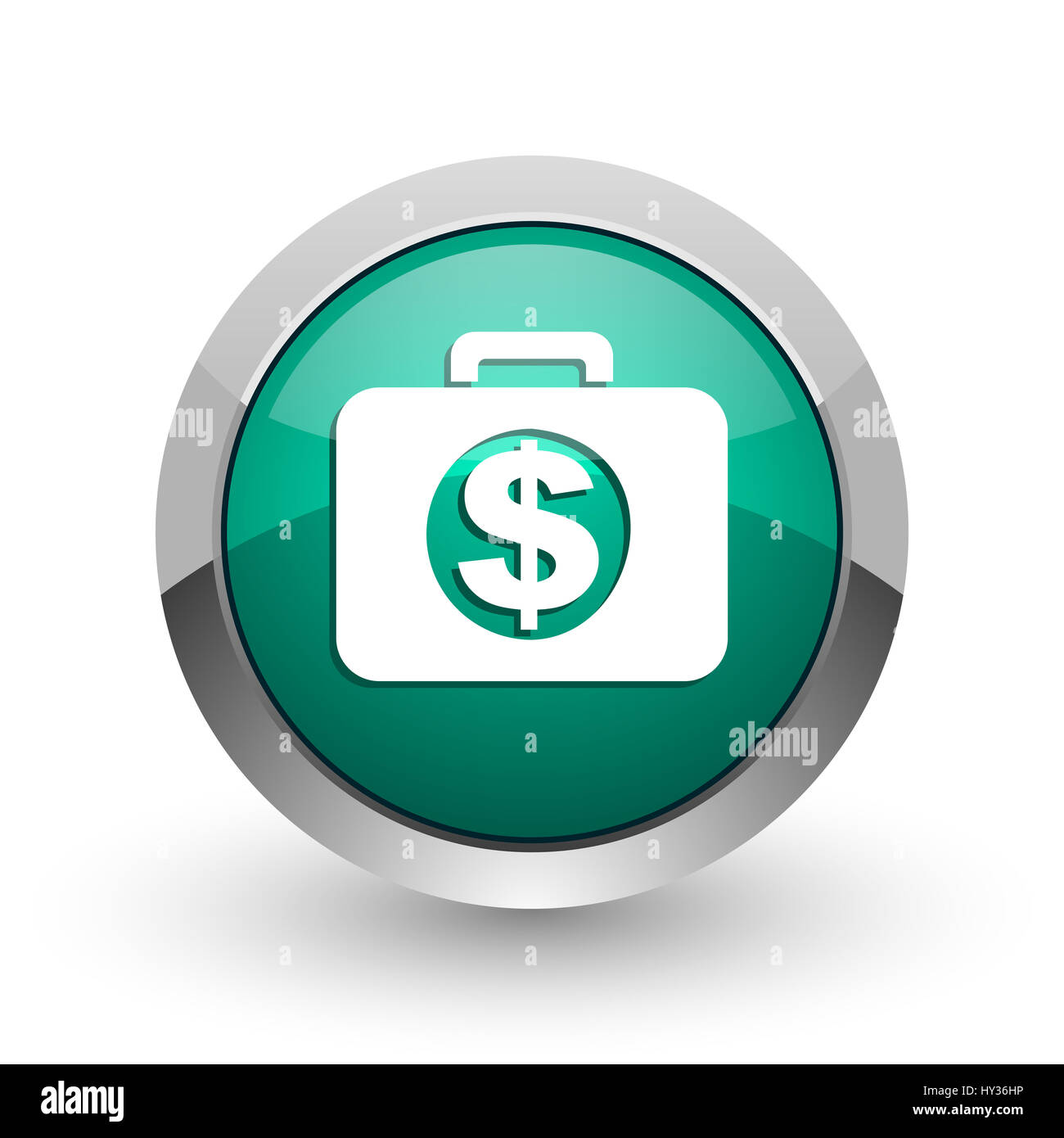 Financial silver metallic chrome web design green round internet icon ...
