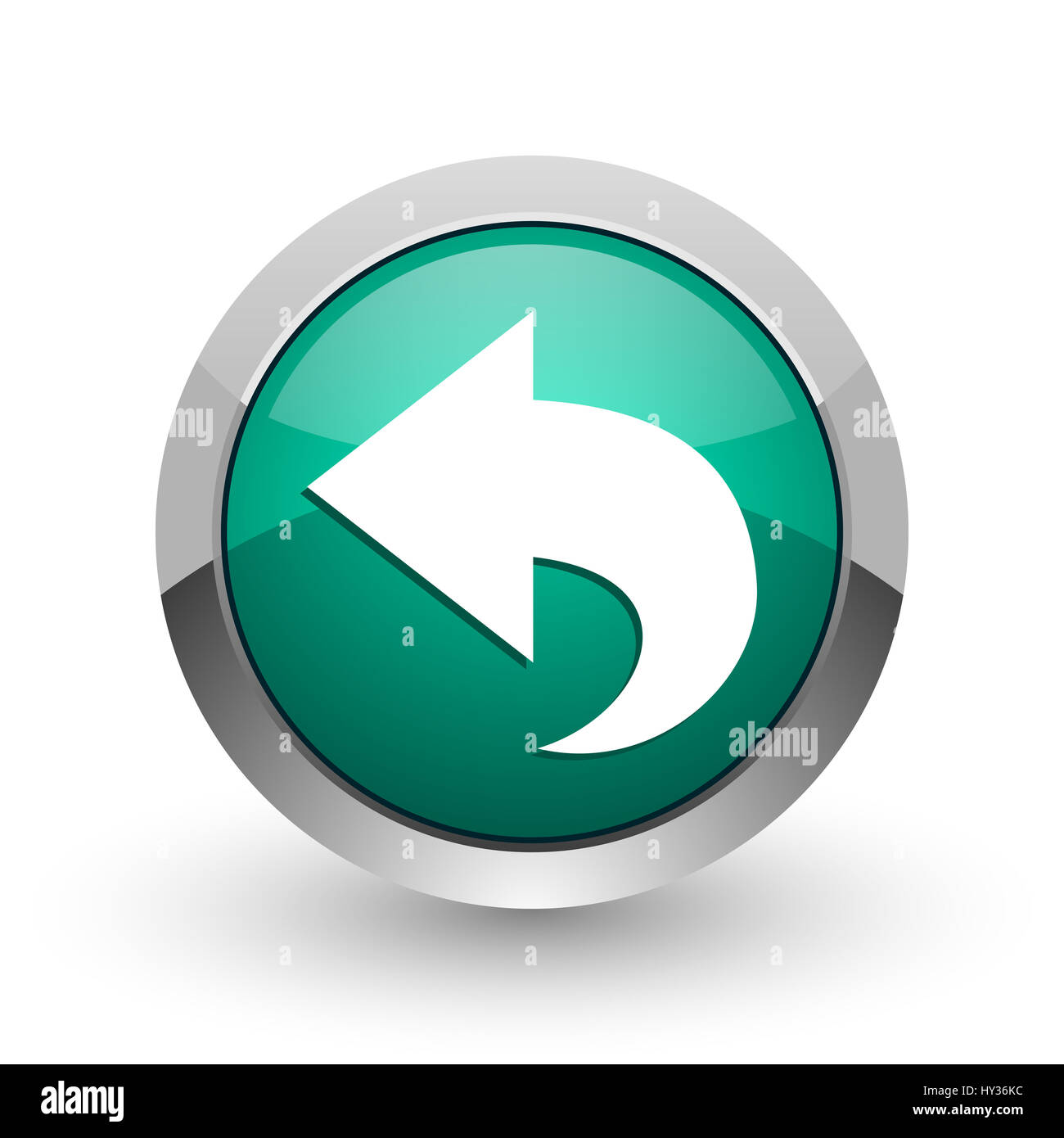 Back silver metallic chrome web design green round internet icon with ...