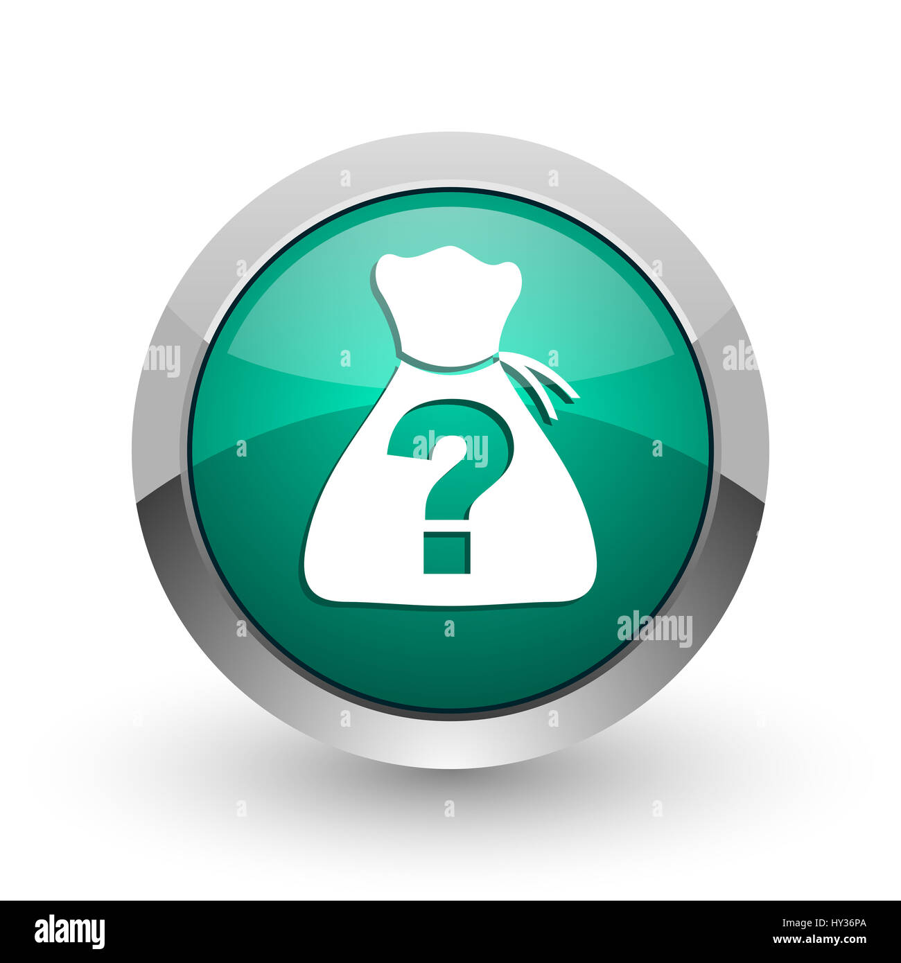 Riddle silver metallic chrome web design green round internet icon with ...