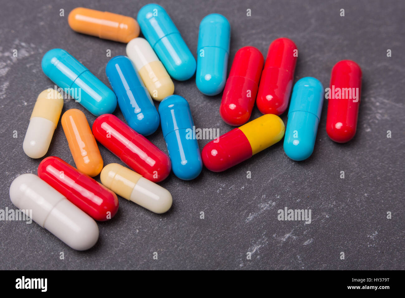 different Tablets pills capsule heap mix therapy drugs Stock Photo - Alamy