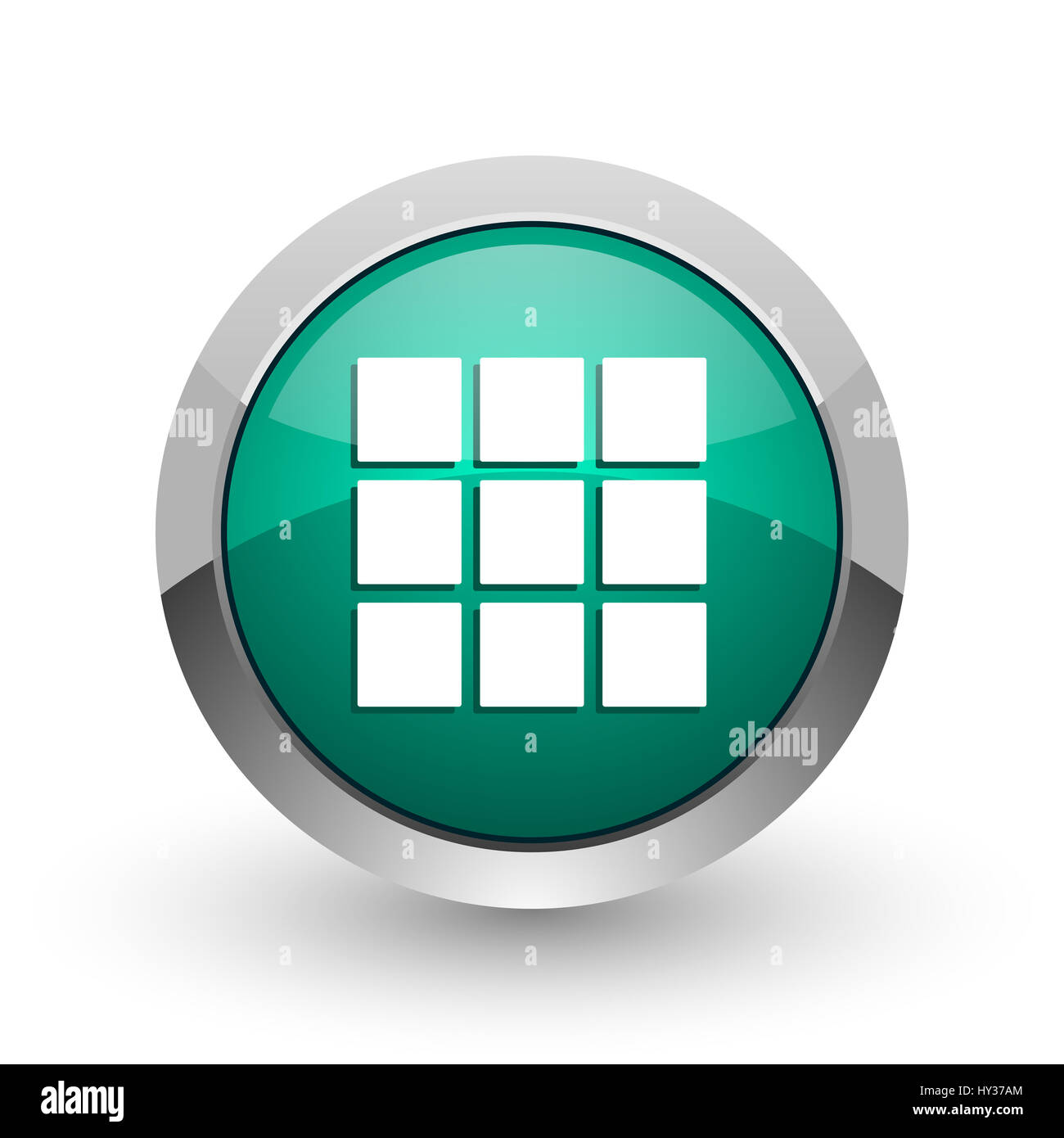Thumbnails grid silver metallic chrome web design green round internet ...