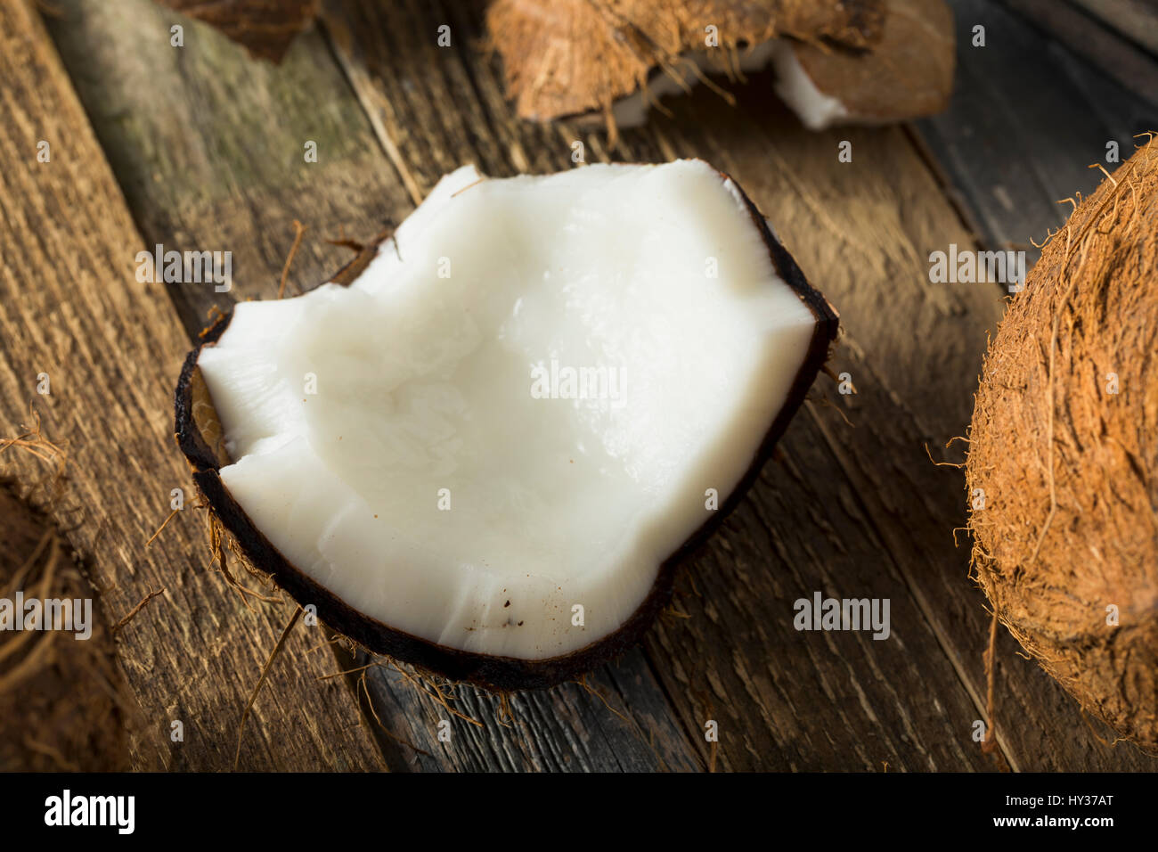 Raw Organic Tropical Brown Coconuts Ready to Open Stock Photo - Alamy