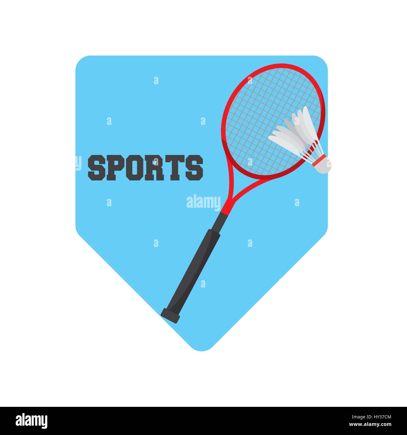 emblem of badminton sport over white background. colorful design ...