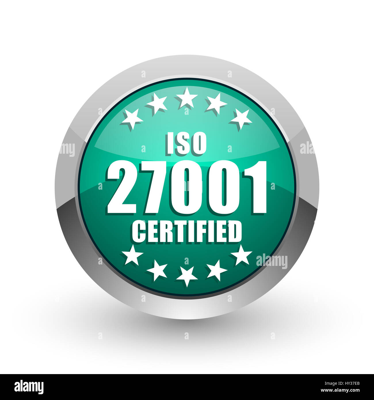 Iso 27001 silver metallic chrome web design green round internet icon ...