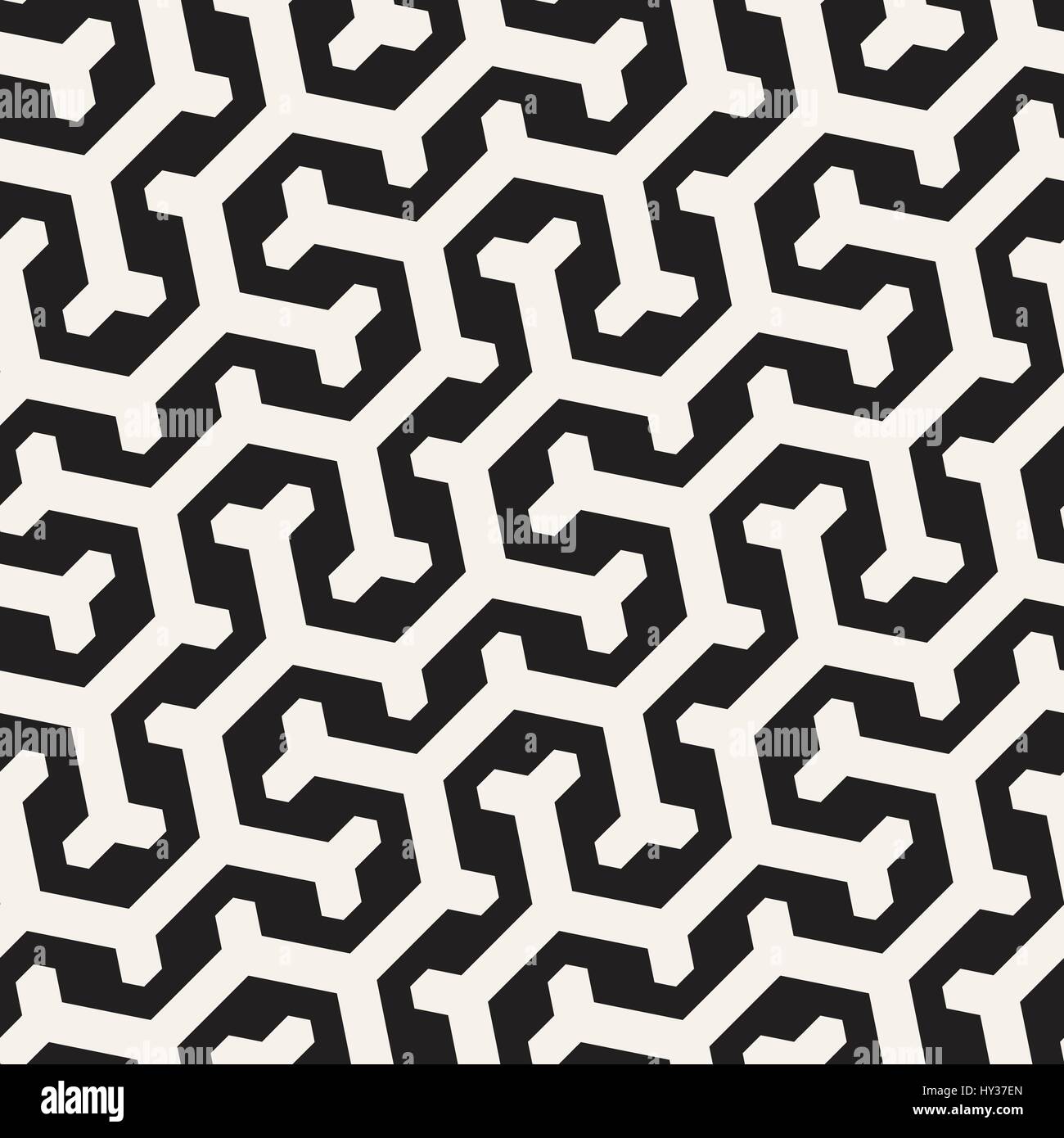 Vector Seamless Interlacing Lines Pattern. Repeating Geometric Background With Hexagonal Lattice ...