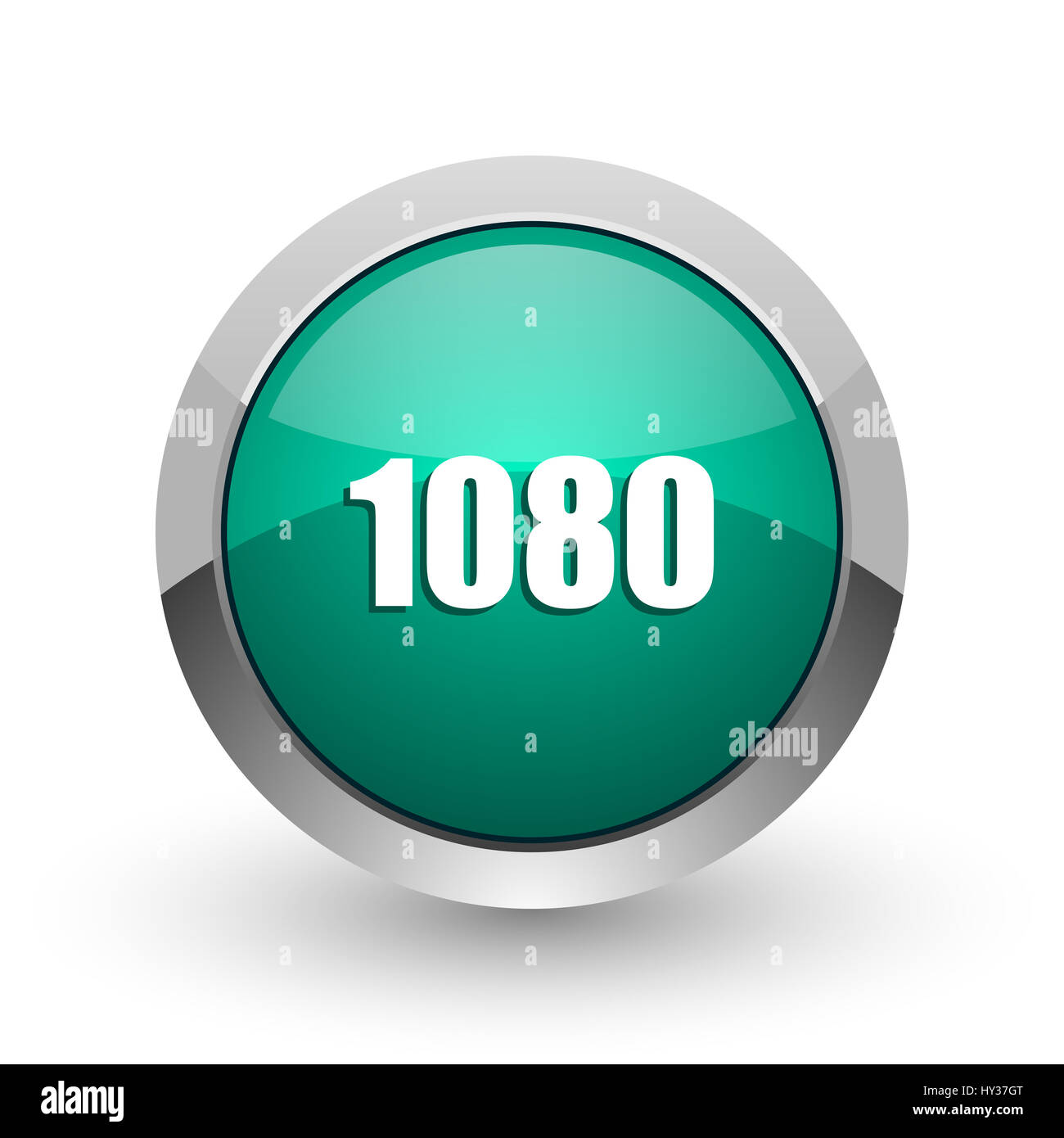 1080 silver metallic chrome web design green round internet icon with ...
