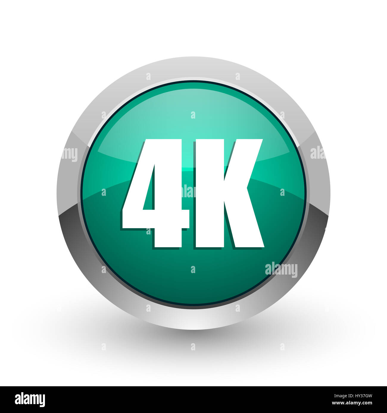 4k silver metallic chrome web design green round internet icon with ...