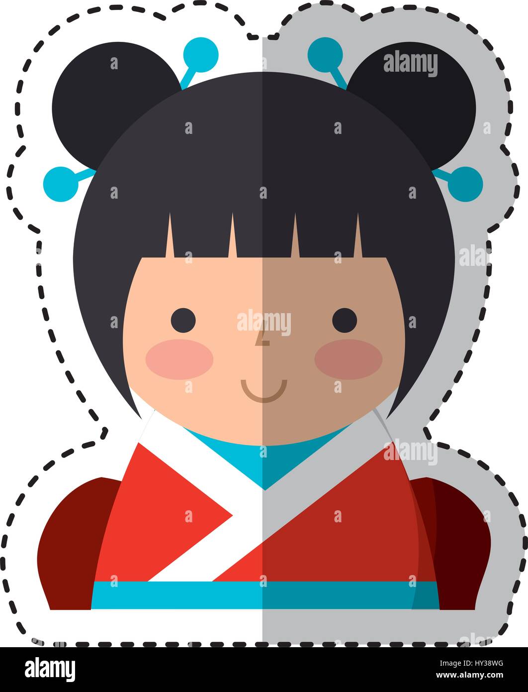 Cute japanese doll icon vector hi-res stock photography and images - Alamy