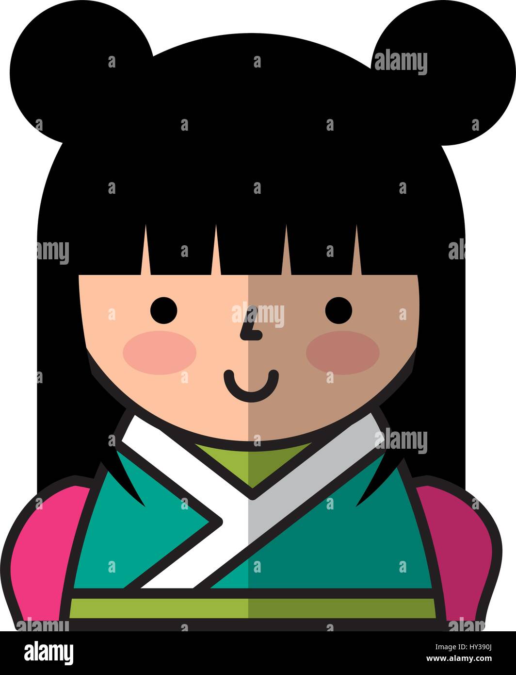 cute japanese doll icon vector illustration design Stock Vector Image ...