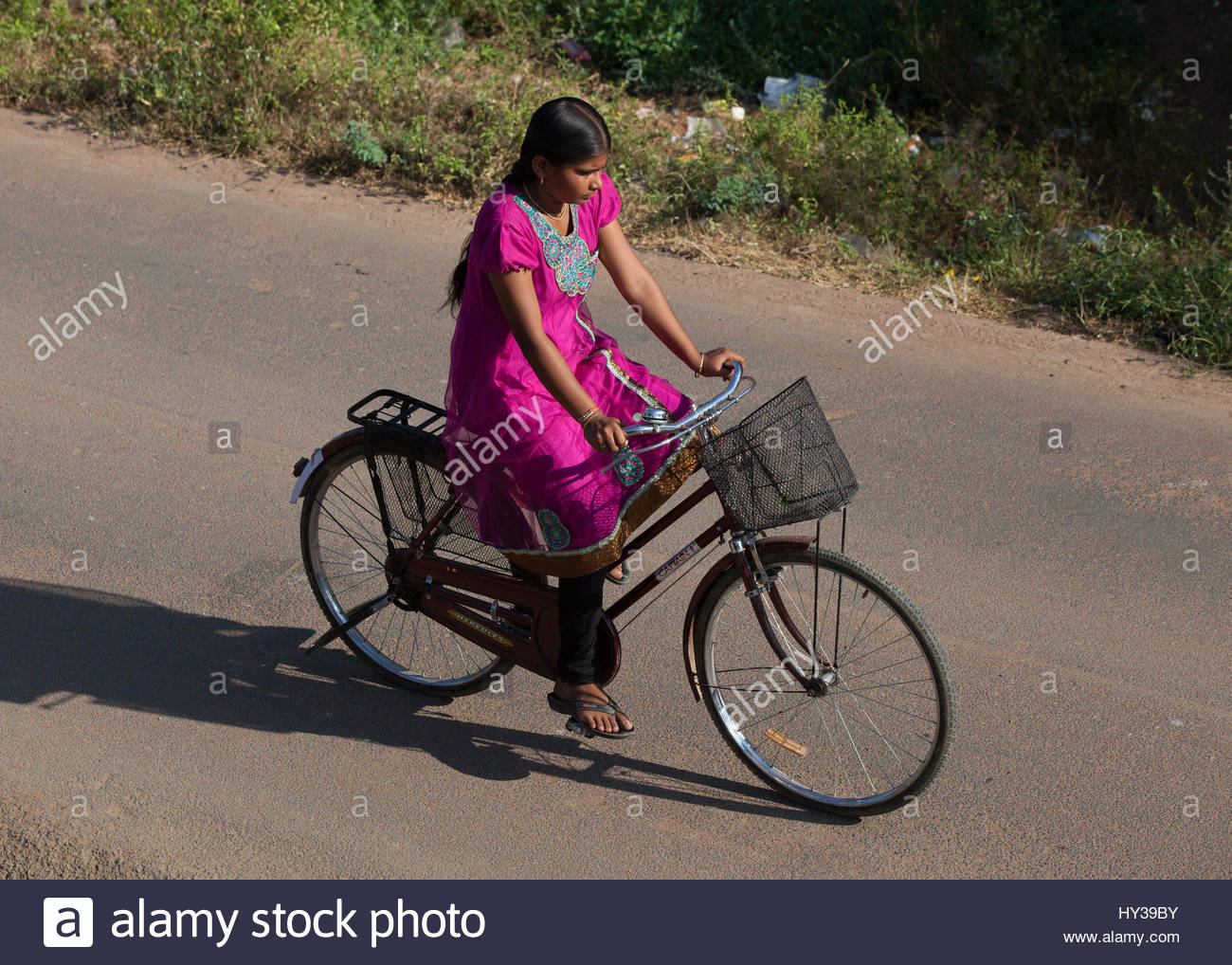 Girl Riding Bicycle India Stock Photos & Girl Riding Bicycle India ...