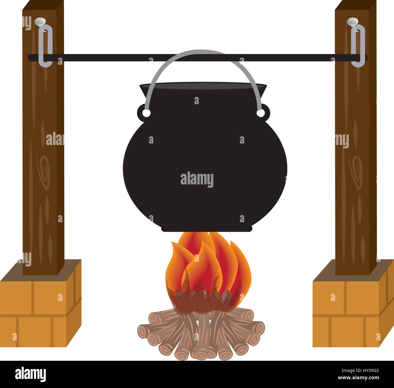 Picnic cooking campfire icon Stock Vector Image & Art - Alamy