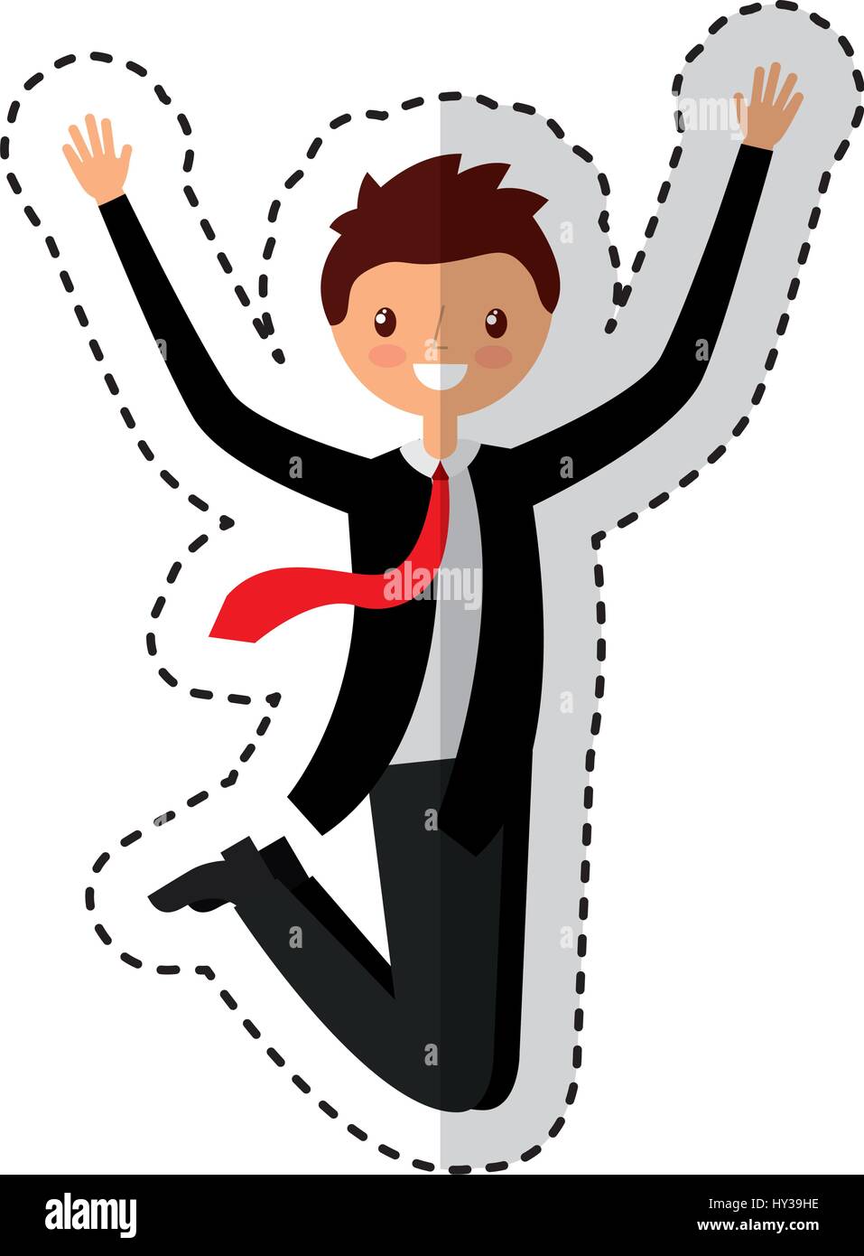 businessman jumping avatar character vector illustration design Stock ...