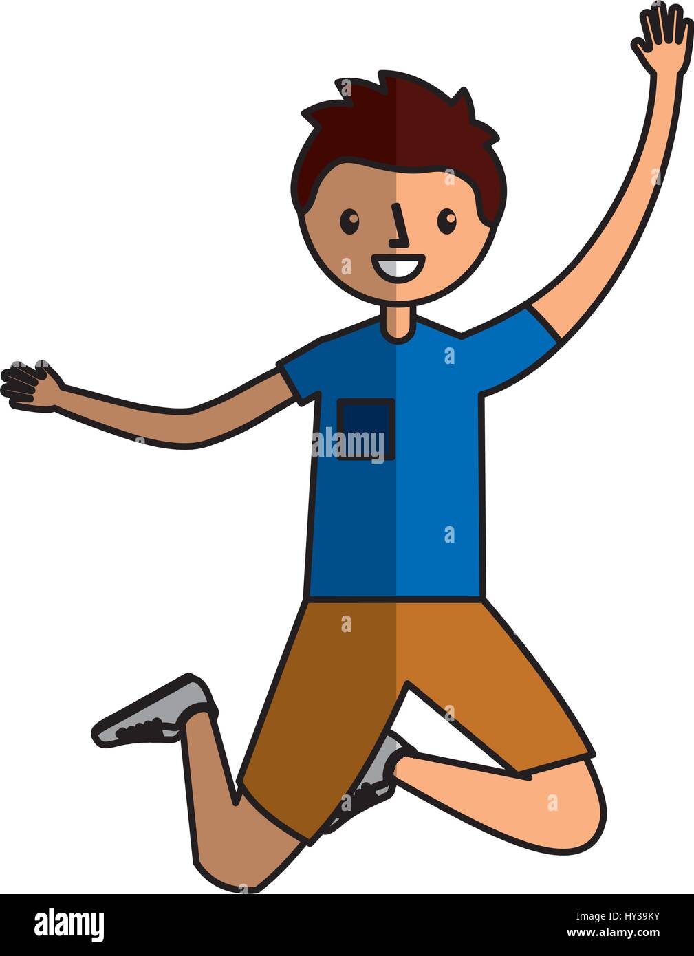 young man jumping character vector illustration design Stock Vector ...