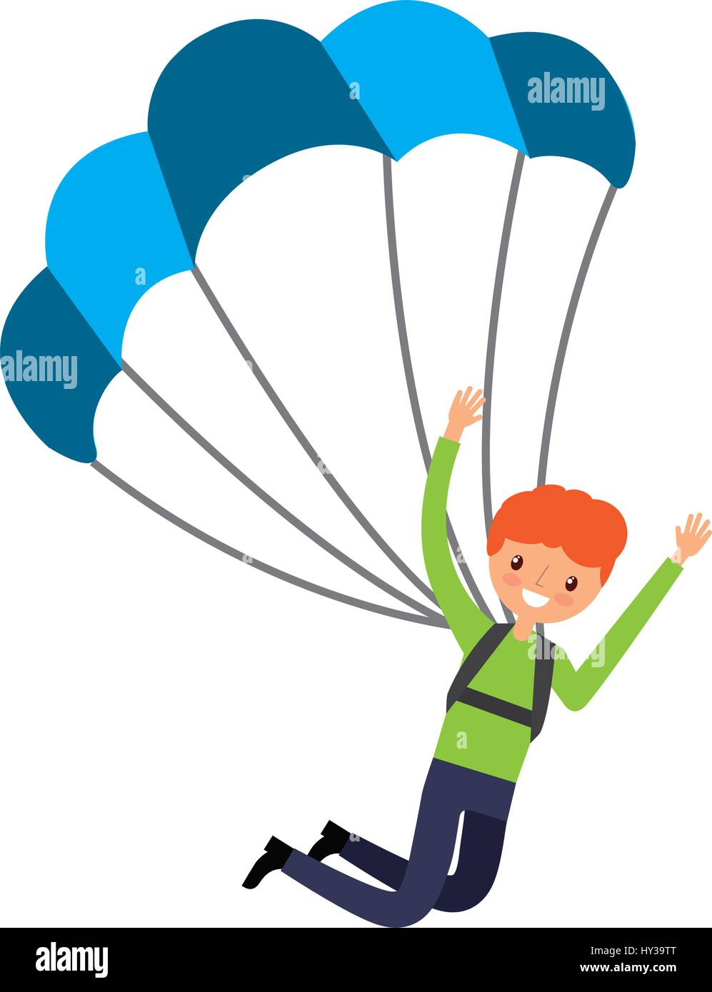 young man with parachute vector illustration design Stock Vector Image ...
