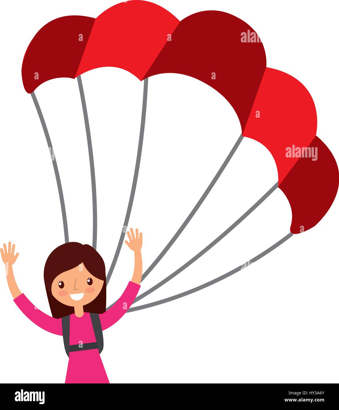 young woman with parachute Stock Vector Image & Art - Alamy