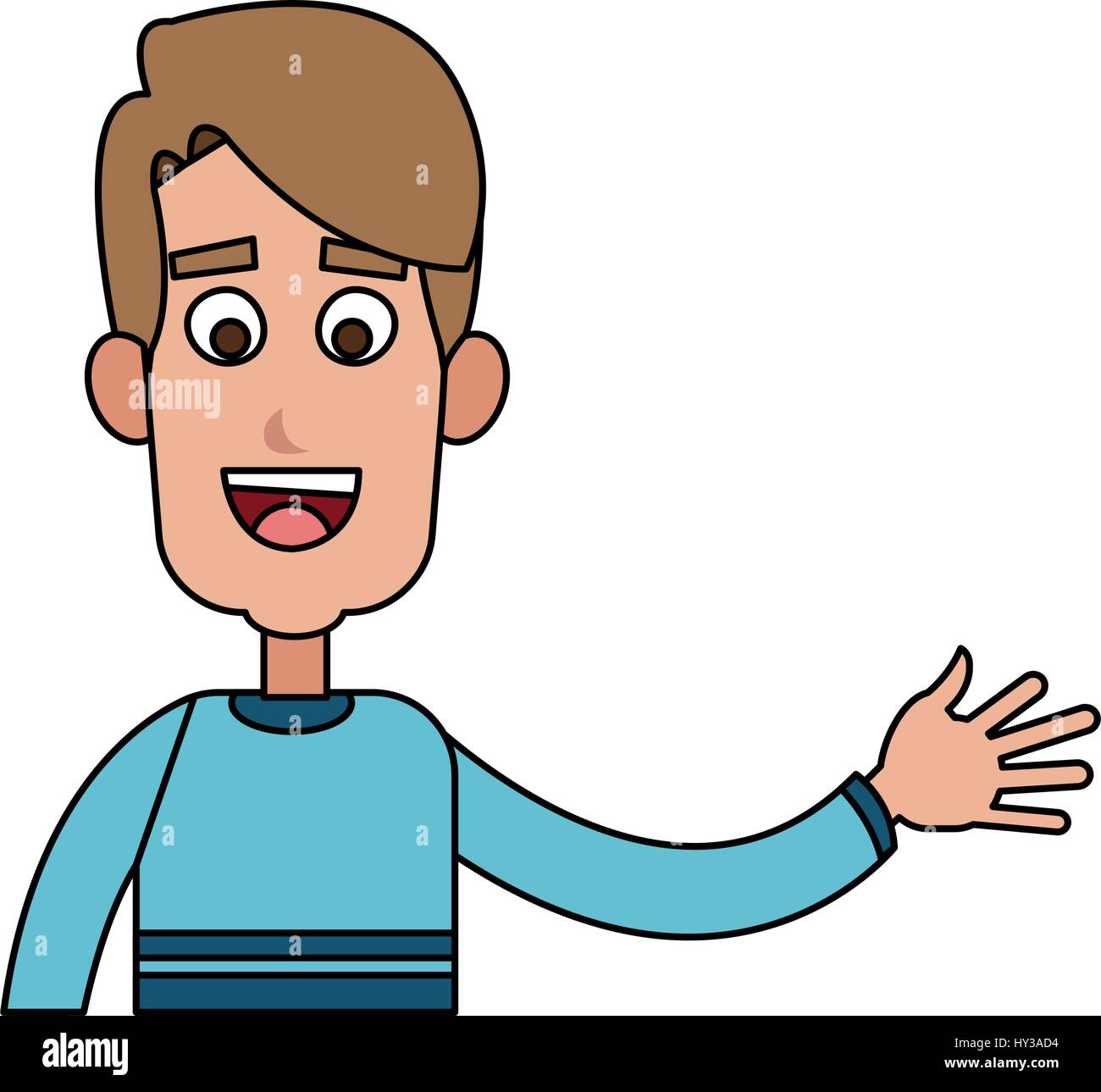 Waving Cartoon Person