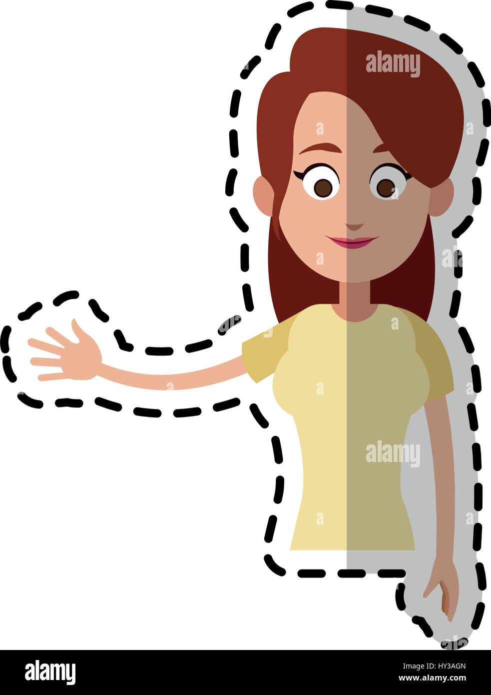 Cartoon pretty girl waving Stock Vector Images - Alamy