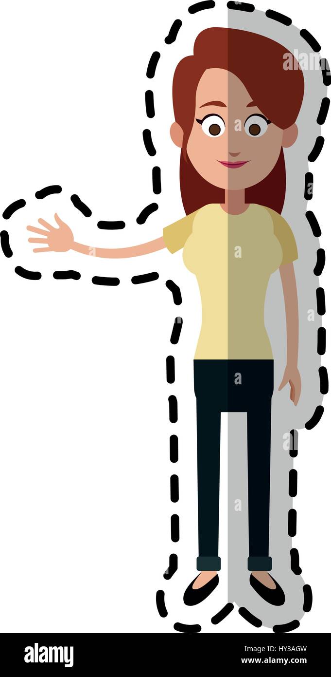 Cartoon pretty girl waving Stock Vector Images - Alamy