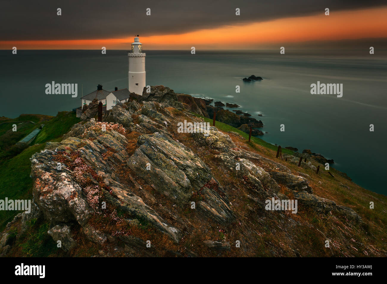 Start Point Lighthouse on the South Devon coast Stock Photo - Alamy