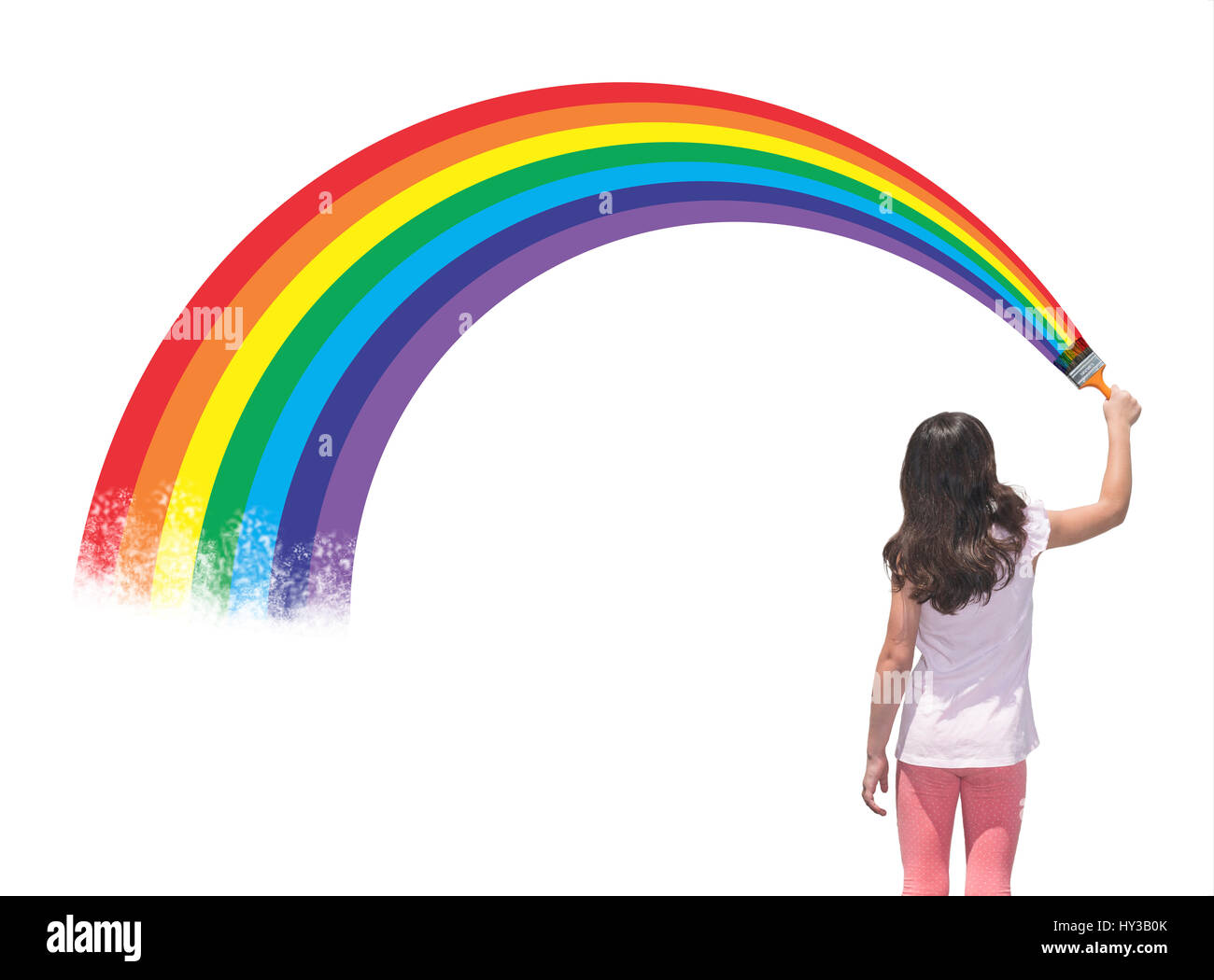 Girl drawing a rainbow hi-res stock photography and images - Alamy