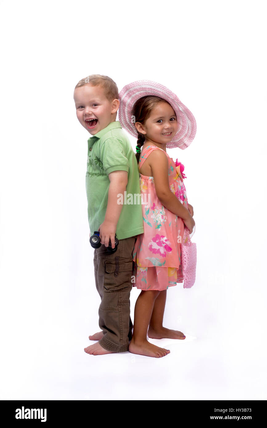 Two young kids posing young hi-res stock photography and images - Alamy