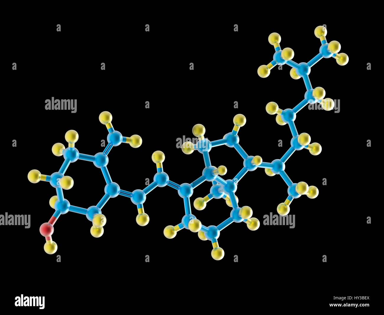 A molecular model of vitamin D3 (cholecalciferol), a form of vitamin D ...