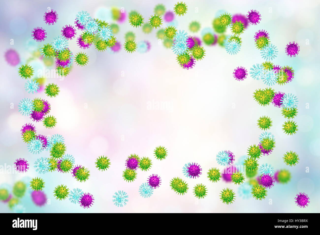 Illustration of virus particles Stock Photo - Alamy