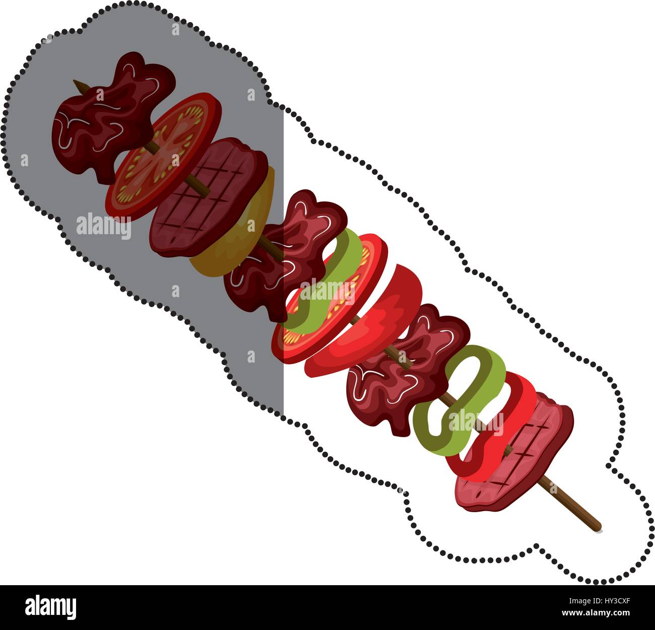 Barbecue stick Stock Vector Images - Alamy