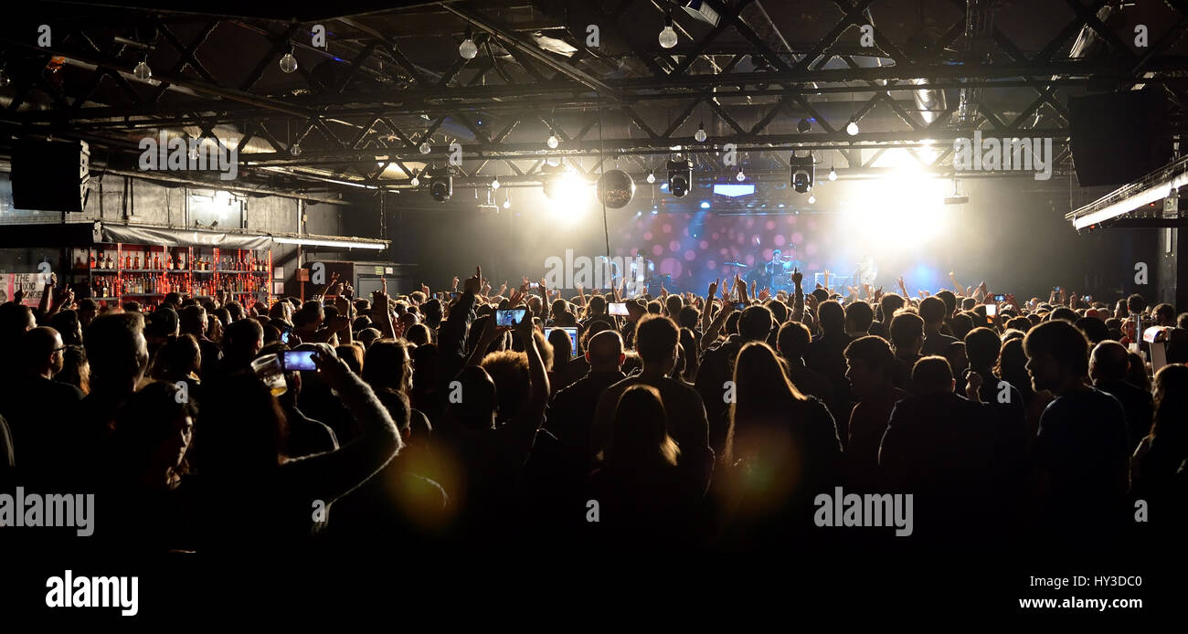 BARCELONA - MAR 17: Crowd in a concert at Razzmatazz stage on March 17 ...
