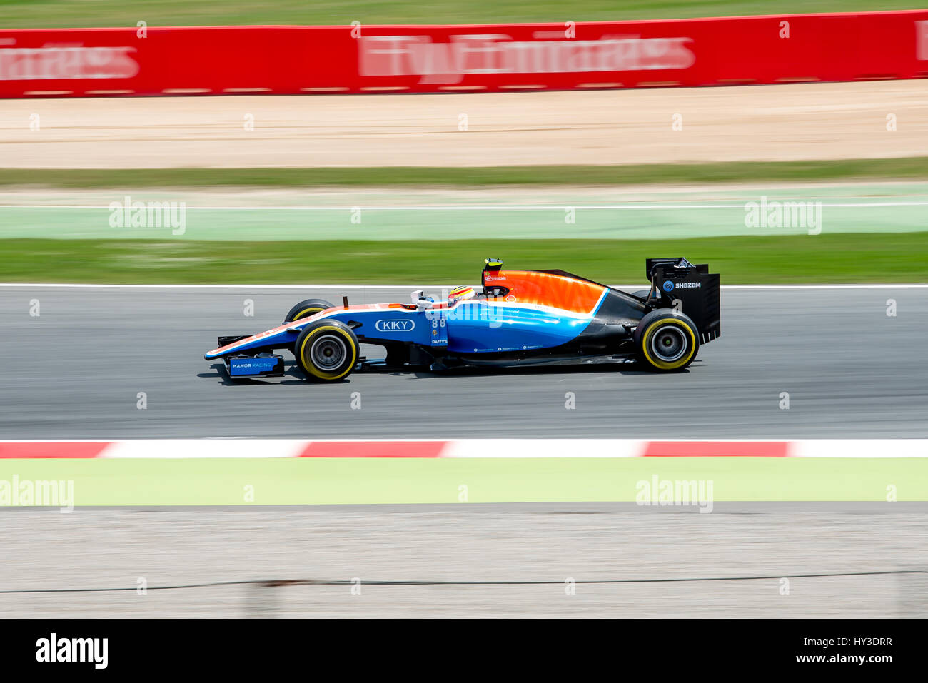 BARCELONA - MAY 13: Ryo Haryanto drives the Manor Racing MRT car on ...
