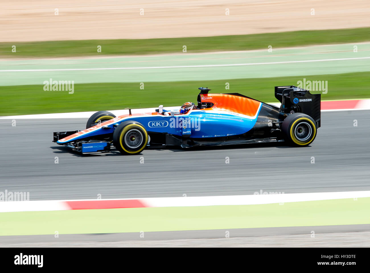 BARCELONA - MAY 13: Ryo Haryanto drives the Manor Racing MRT car on ...