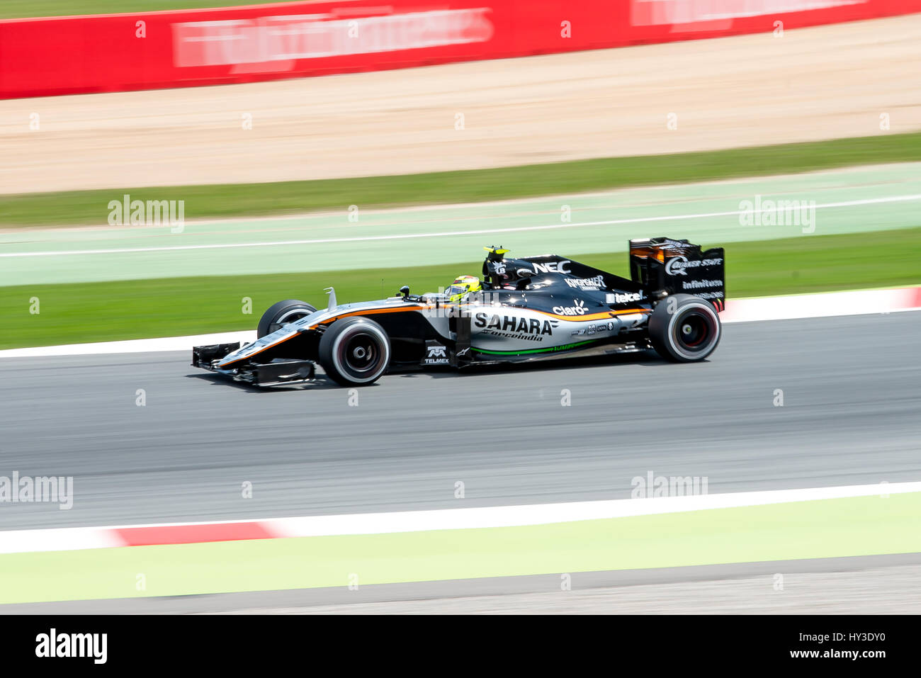 BARCELONA - MAY 13: Sergio Perez drives the Sahara Force India F1 Team ...