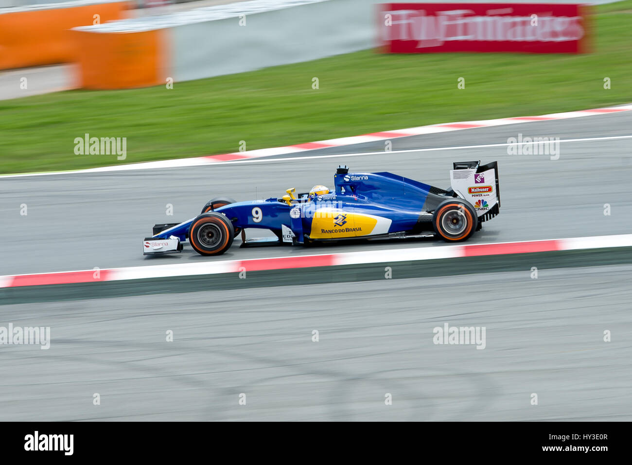 BARCELONA - MAY 13: Marcus Ericsson drives the Sauber F1 Team car on ...