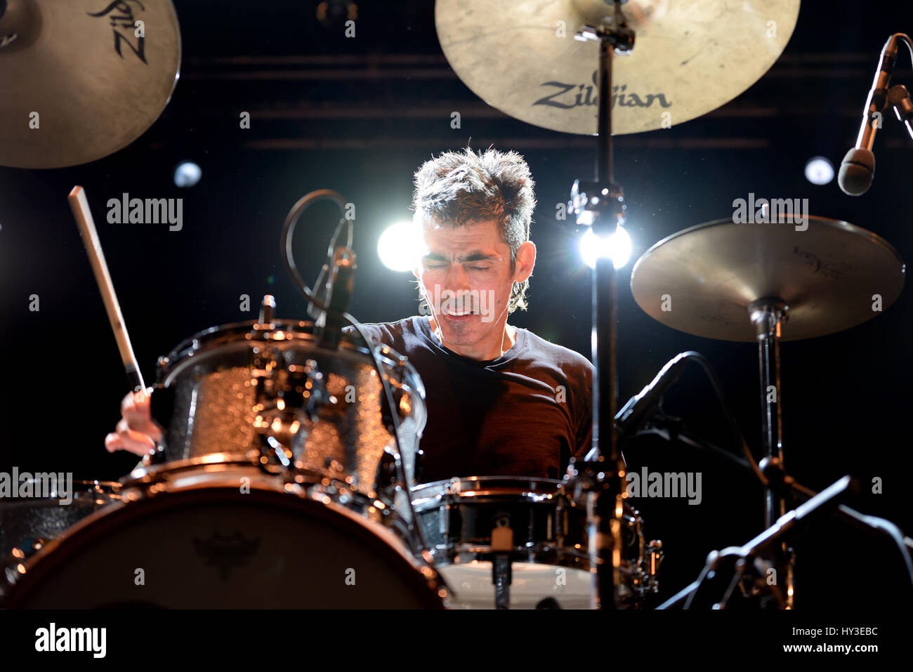 BARCELONA - JUN 3: The drummer of Shellac (band) performs in concert at ...