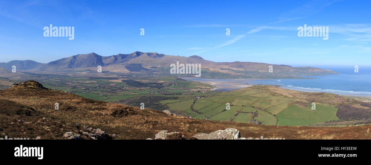 Looking west towards Brandon Mountain and Brandon Point from the top of ...