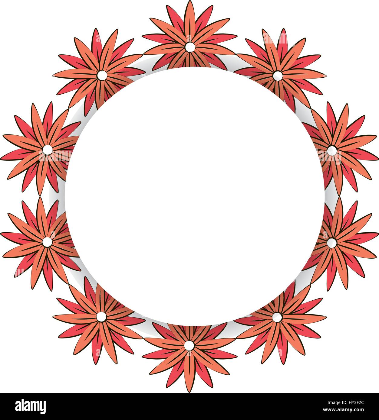 round flowers decoration design Stock Vector Image & Art - Alamy