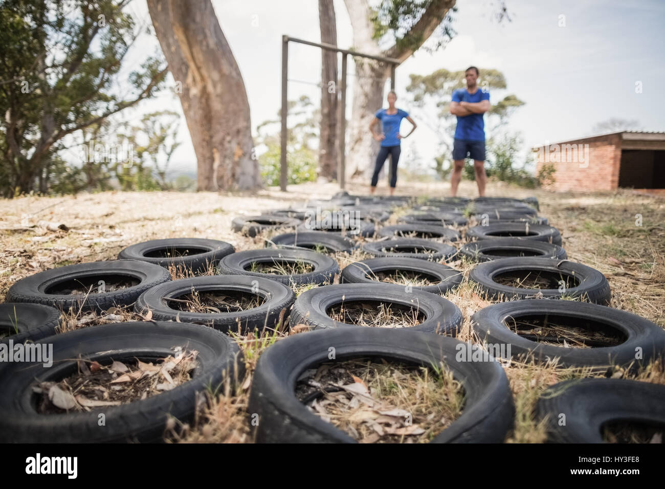 Woman boot camp tyre fitness hi-res stock photography and images - Alamy