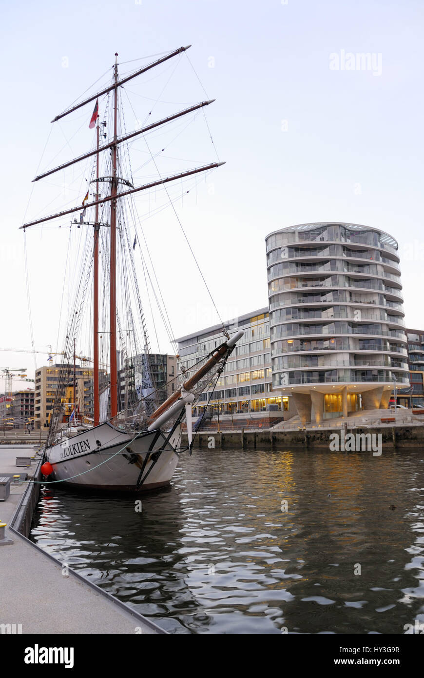 The traditional ship harbour and modern architecture in the imperial ...
