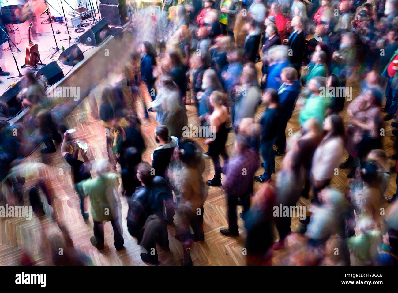 A Lot Of Music Fans In The Club Stock Photo - Alamy