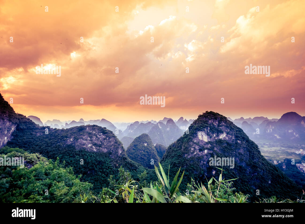 View over mountains yangshuo hi-res stock photography and images - Alamy