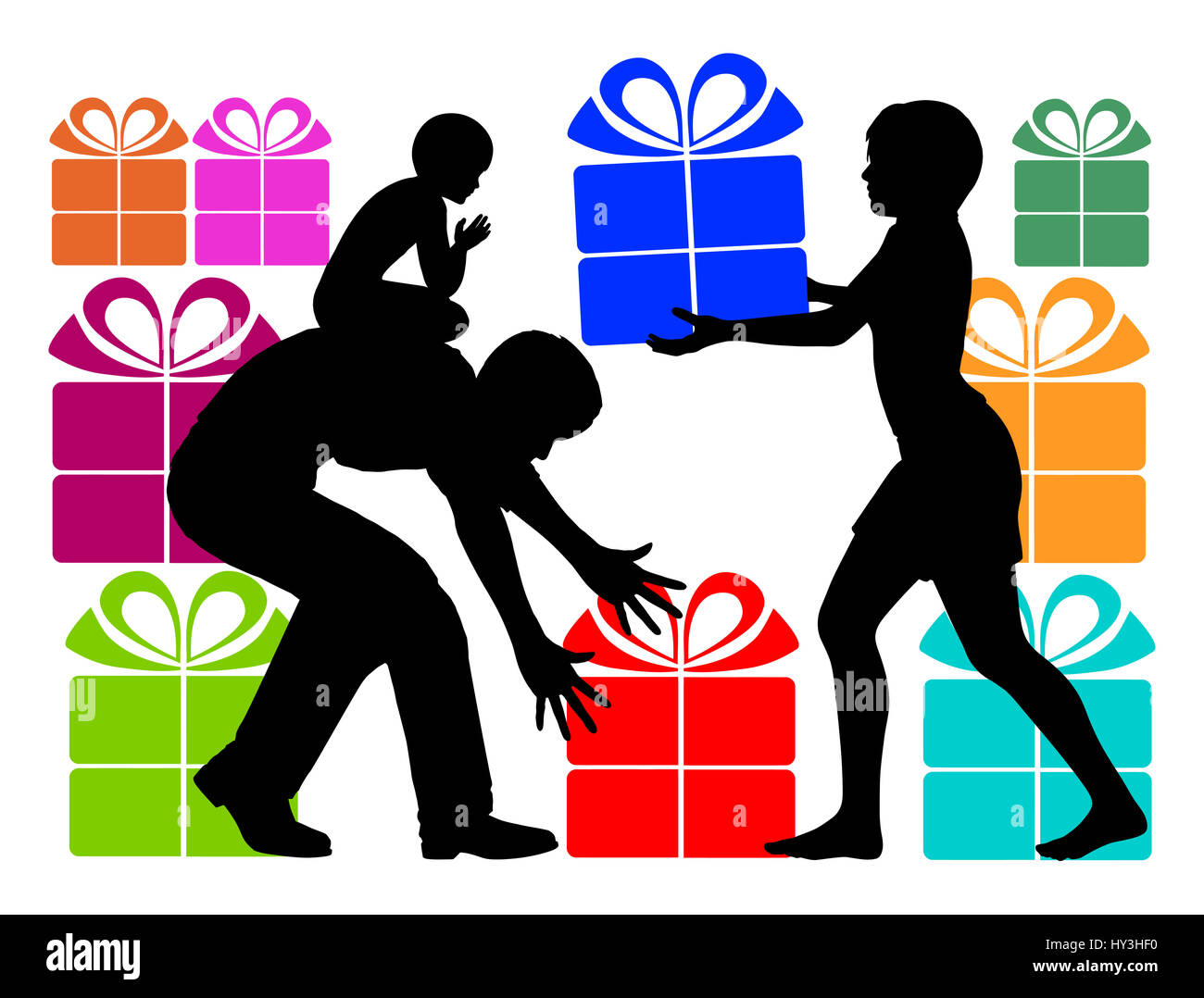 Parents who over-gift their child with holiday presents Stock Photo - Alamy