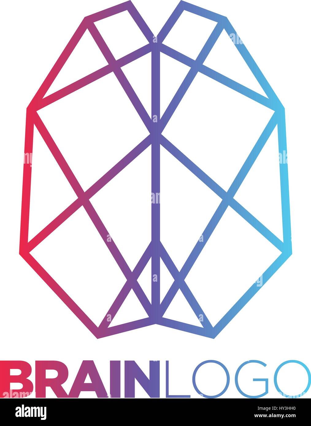 Digital human brain - vector logo concept illustration. Mind sign Stock ...